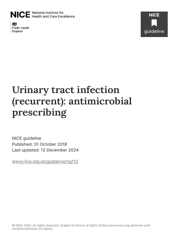 Recurrent UTI Antimicrobial Guidelines | PDF | Urinary Tract Infection ...