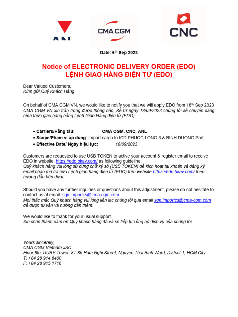 CCV Notice-Electronic Delivery Order-Icdpl3 BD | PDF