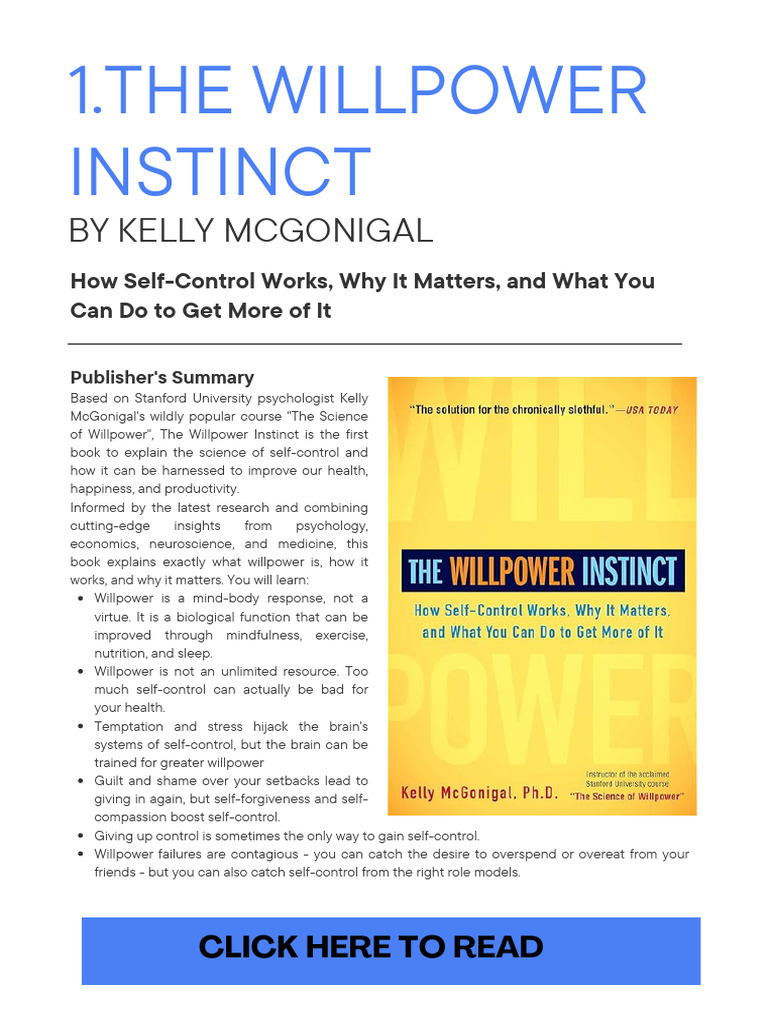 15 Books To Improve Your Life | PDF | Mindset | Self Control