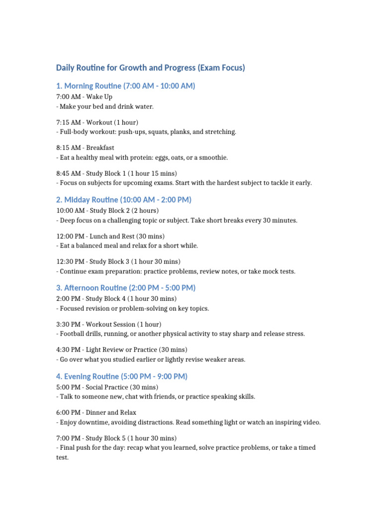 daily_routine_exam_focus_updated | PDF
