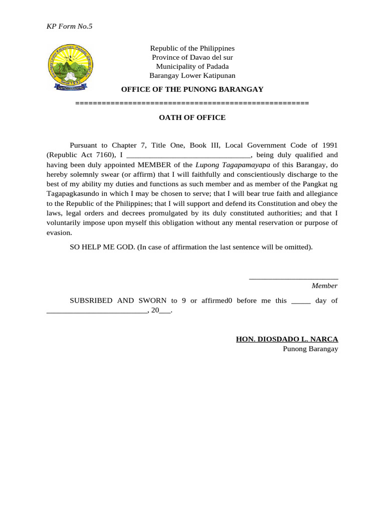 5 - oath of office | PDF