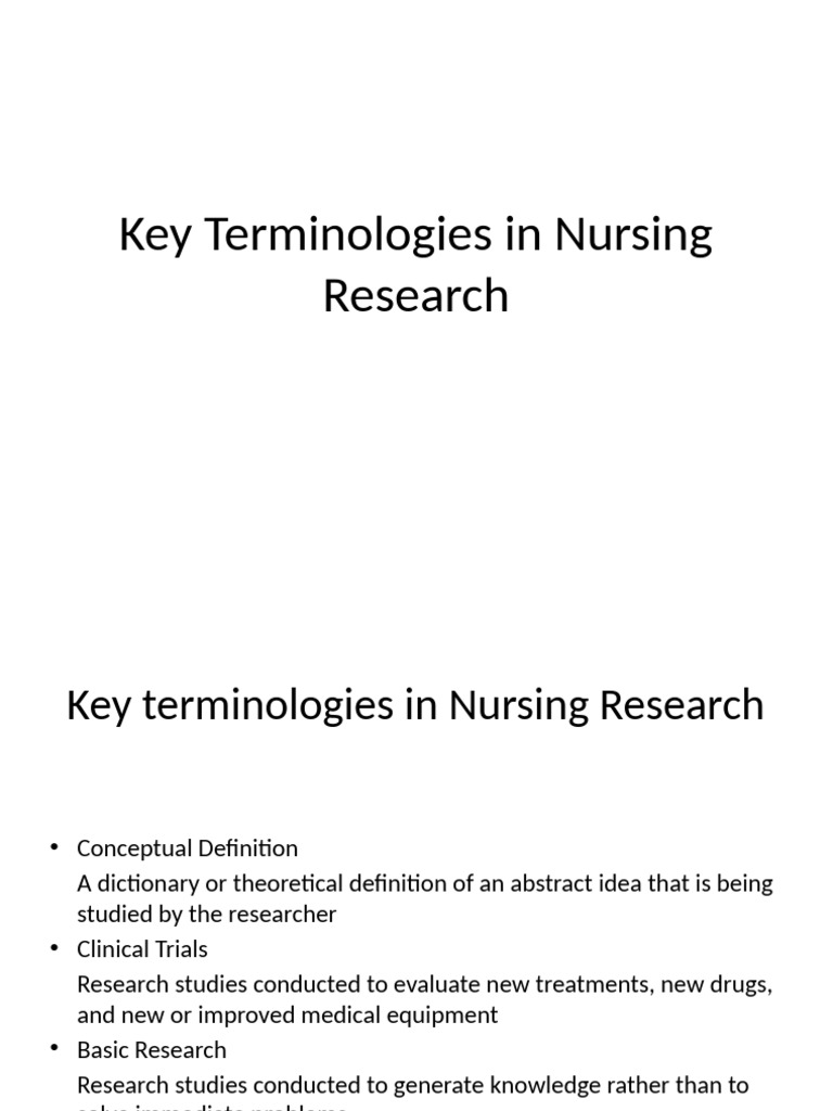 Key Terminologies in Nursing Research[1] [Read-Only] | PDF