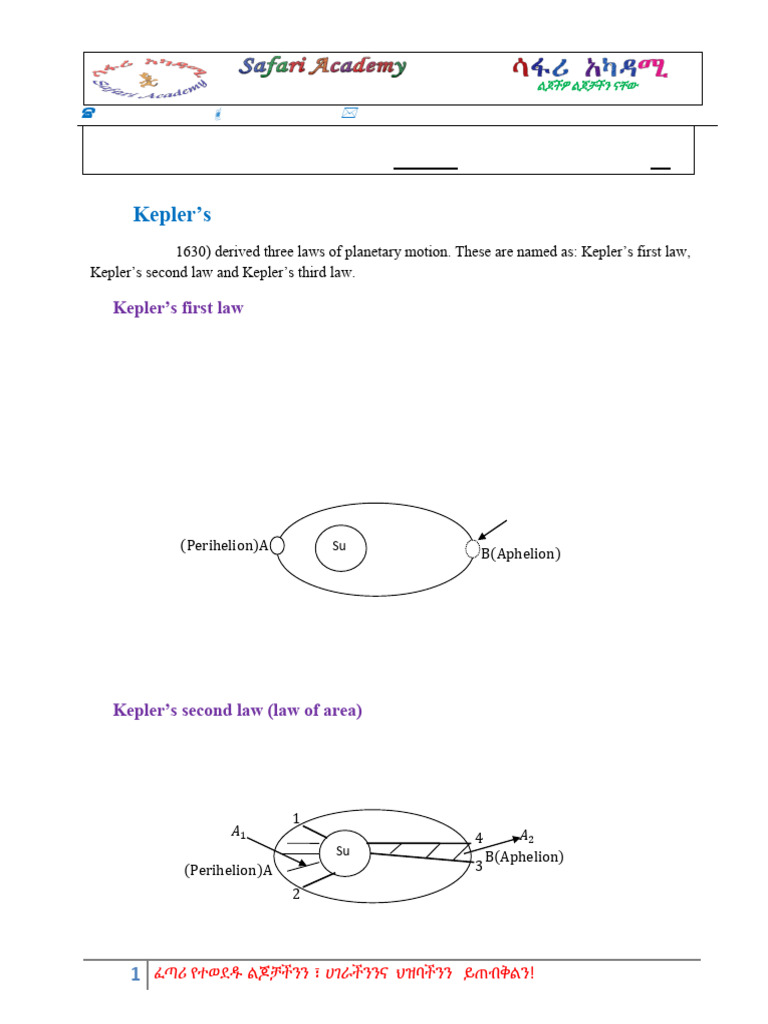 kepler's laws (2) | PDF | Apsis | Orbit