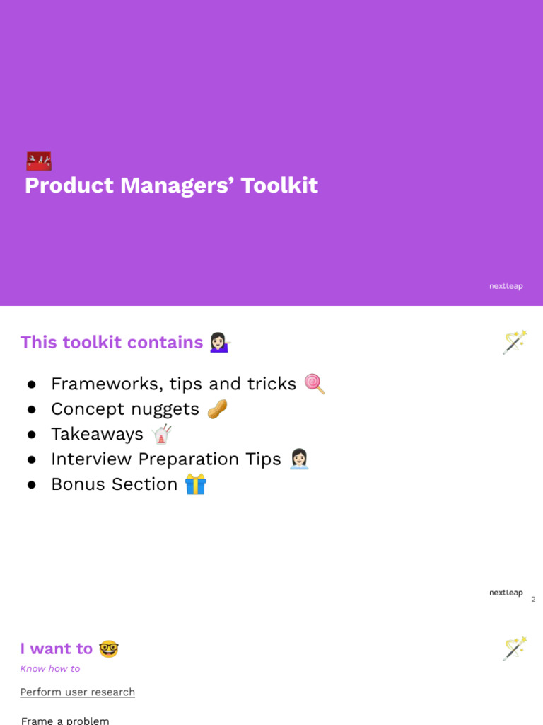 Product Management Toolkit Guide | PDF | System | Prototype