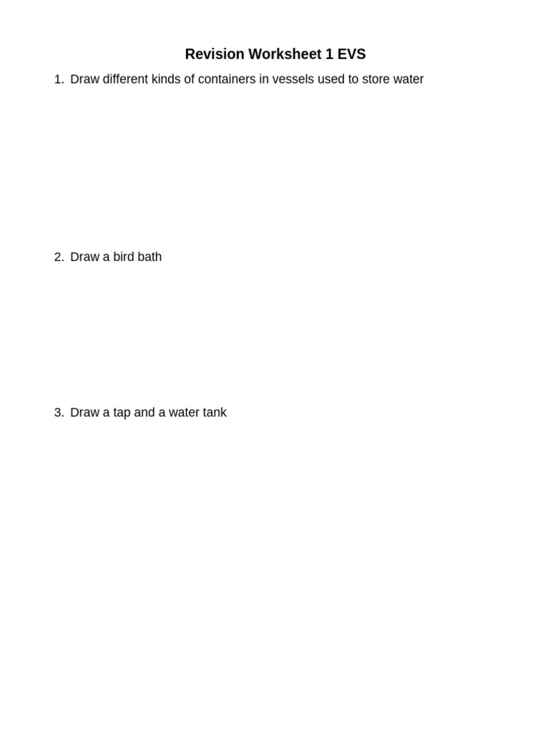 EVS Revision Worksheet 2 | PDF | Foods | Healthy Diet