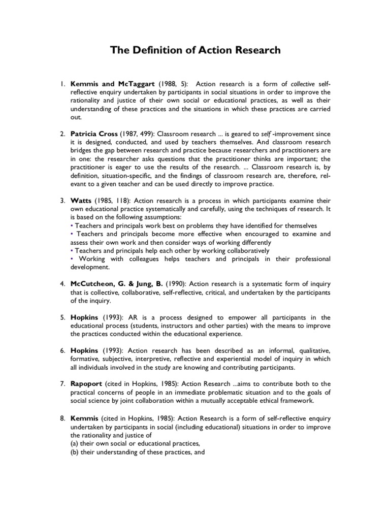 The Definition of Action Research | PDF | Action Research | Academic ...