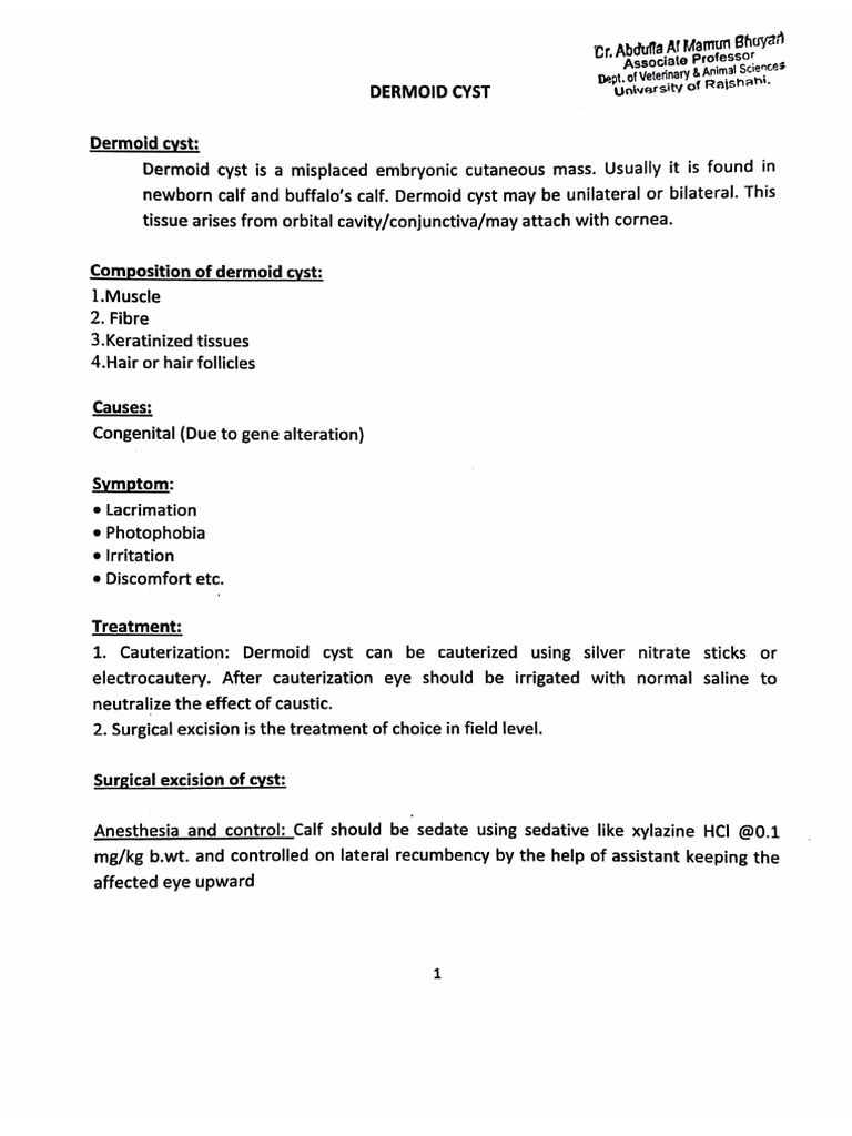 2. Dermoid Cyst, Entropion, Encleation of Eyeball, Glucoma | PDF ...