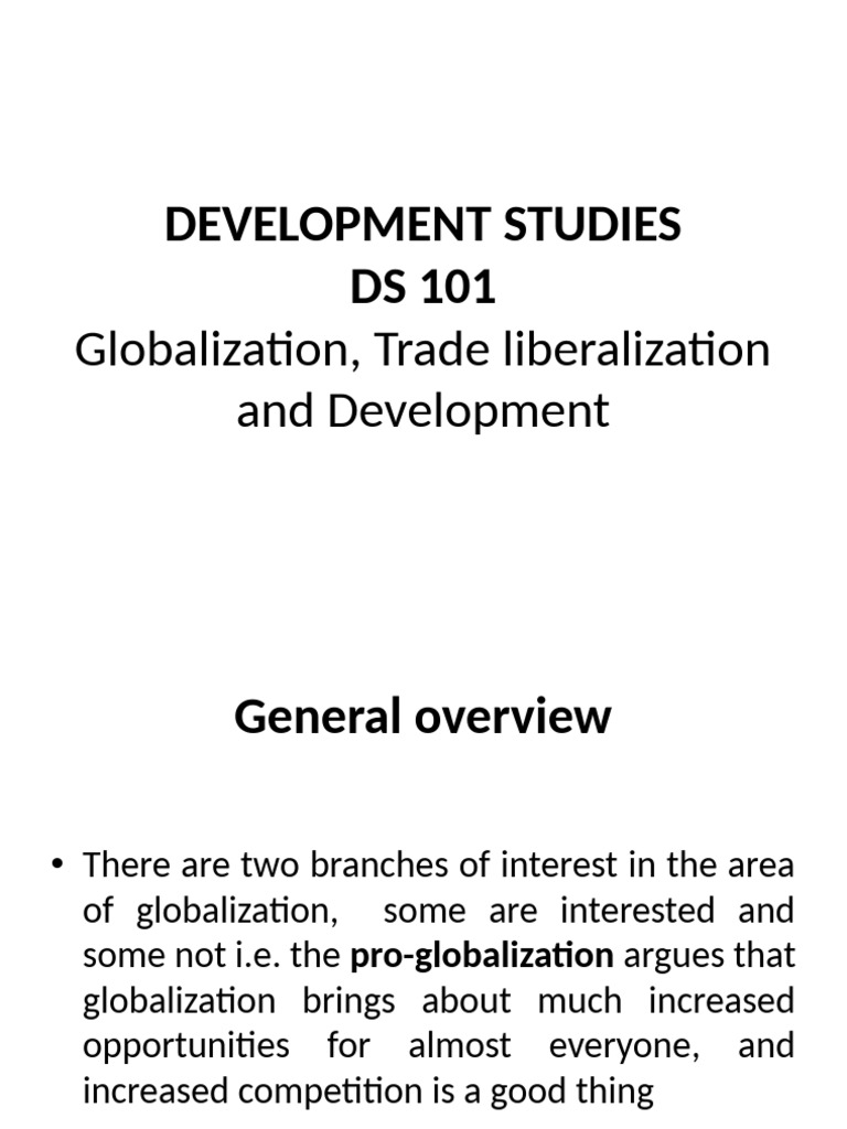 Globalization and Development Studies Overview | PDF | Globalization ...