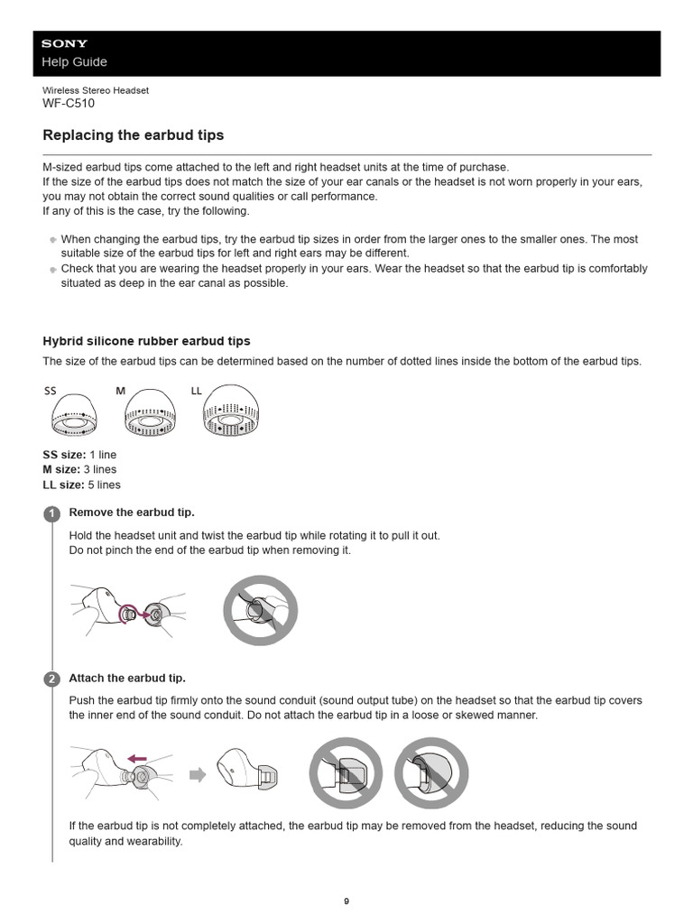 Sony WF-C510 Earbuds-9-10 | PDF