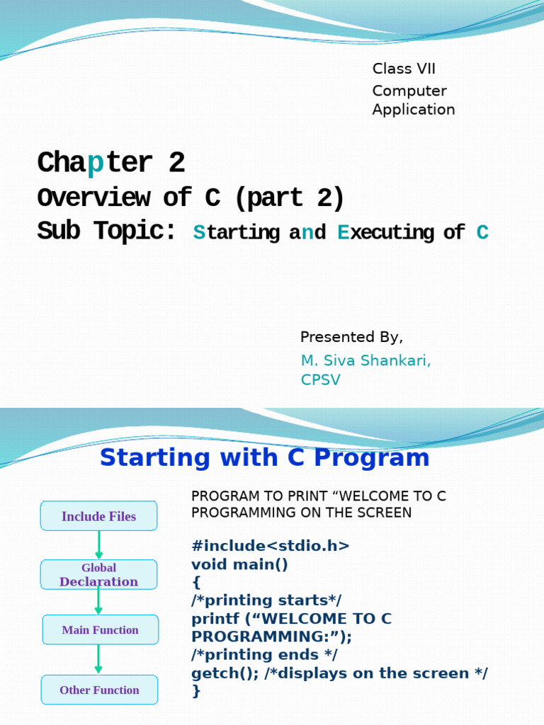 Cl 7chpt2 Overview Of C Part 2 Pdf Source Code Computer Science 3818
