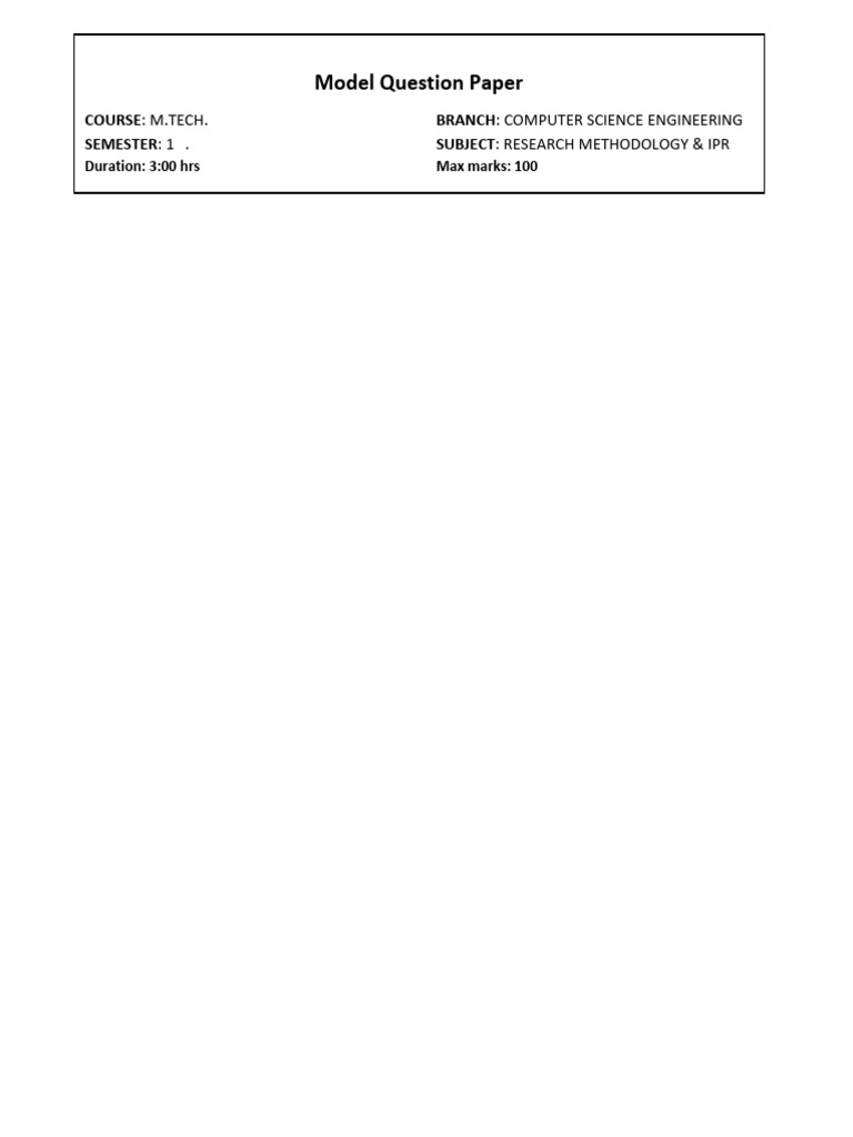 Research Methodology Exam Paper | PDF | Methodology | Knowledge Management