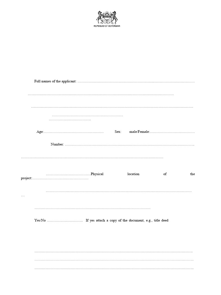 Guinea Fowl Farming Application Form | PDF