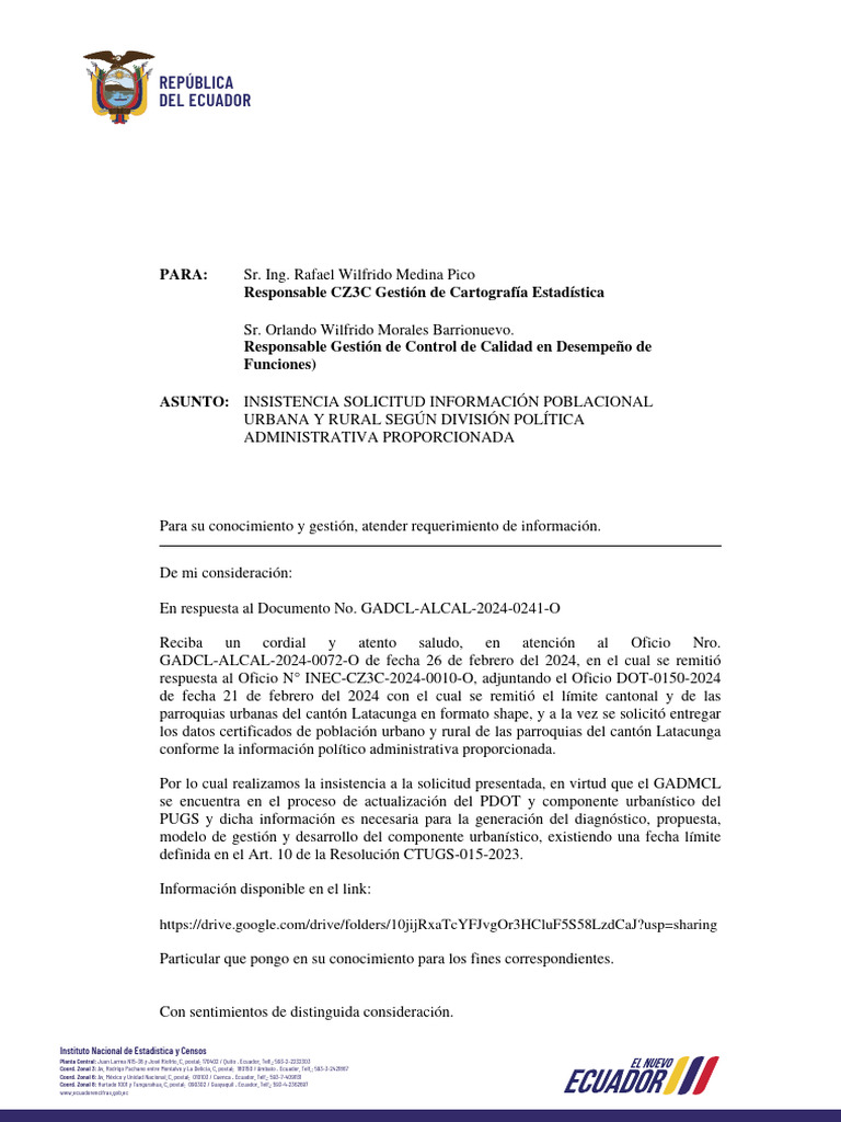 Inec CZ3C 2024 1660 M | PDF | Ecuador