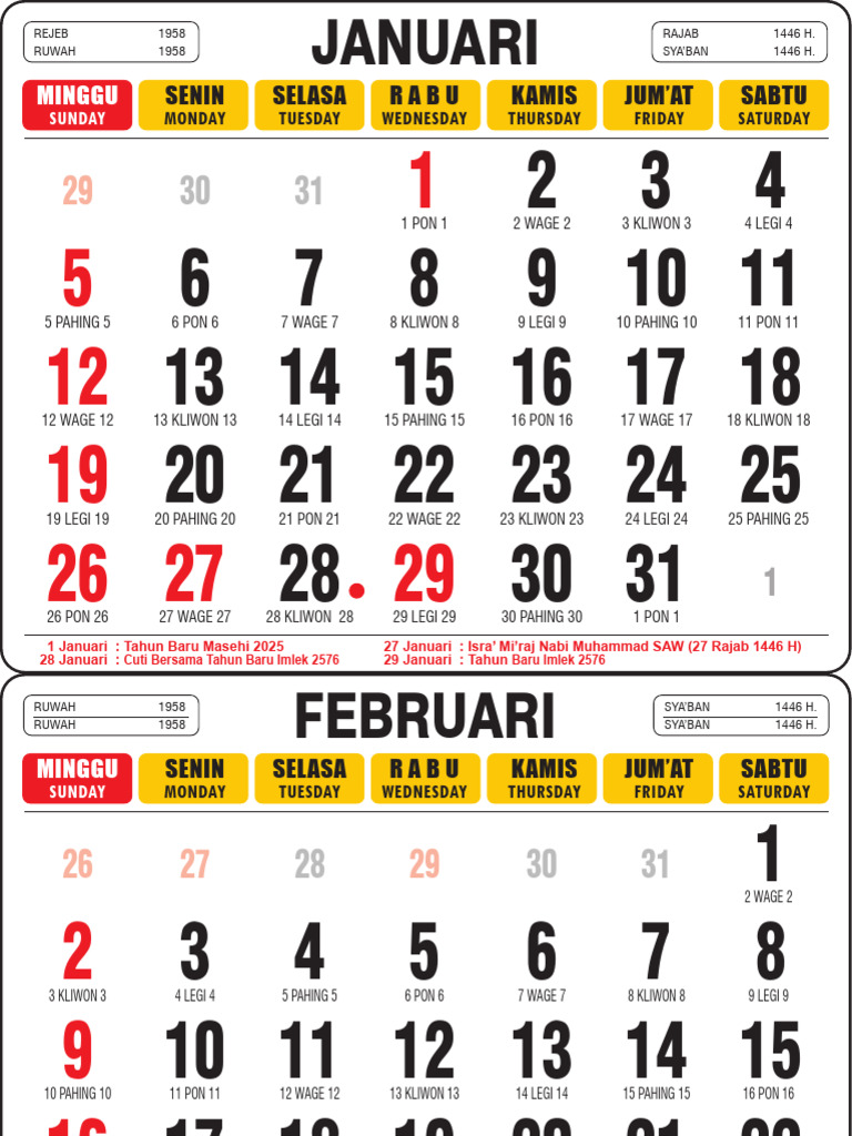 Kalender Master 2025 | PDF