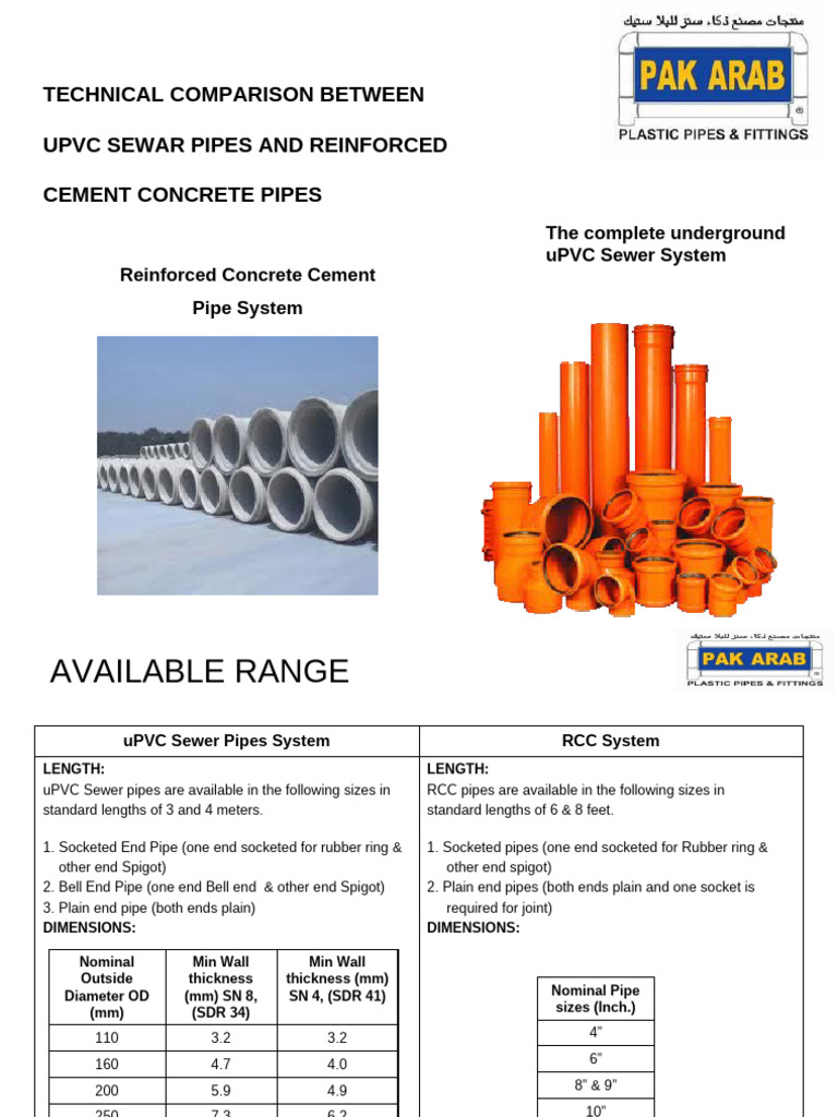 uPVC vs RCC Sewer Pipe Comparison | PDF | Corrosion | Pipe (Fluid ...