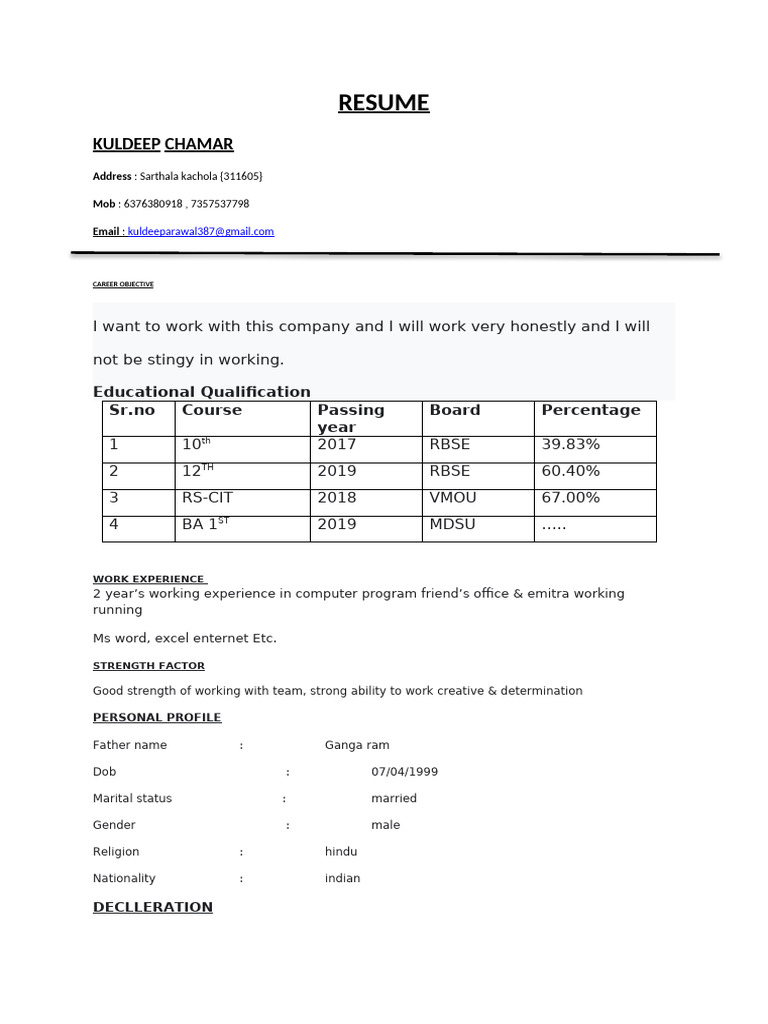 KULDEEP CHAMAR CV (1) (1) | PDF