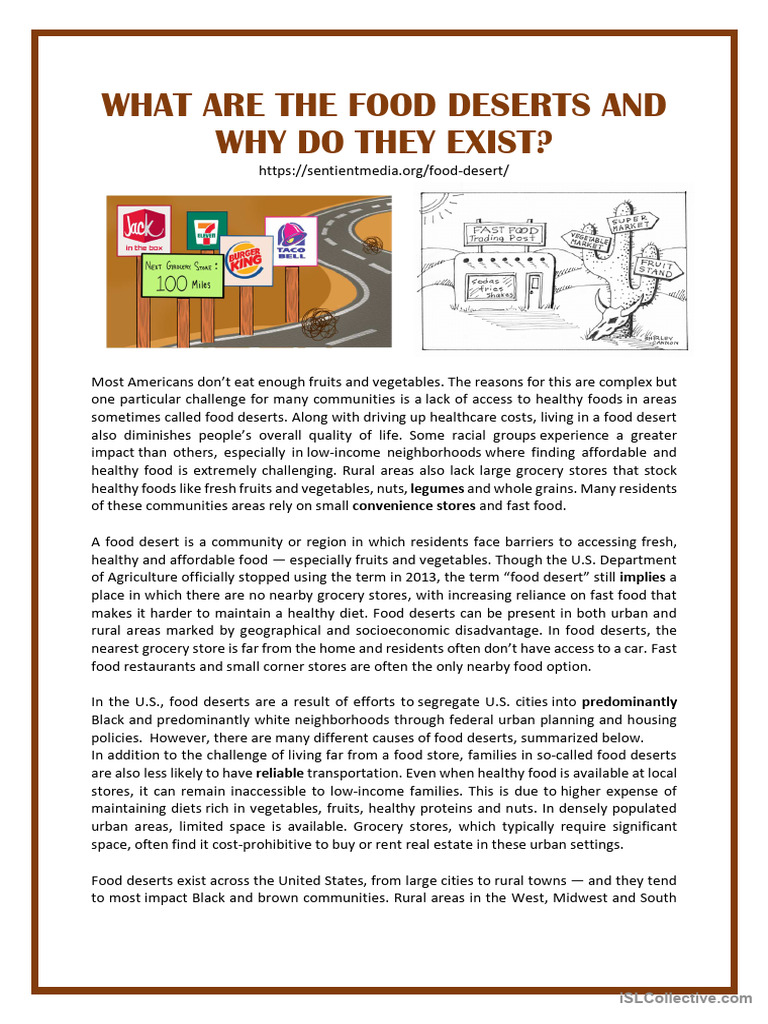 What Are The Food Deserts | PDF | Healthy Diet | Food Industry
