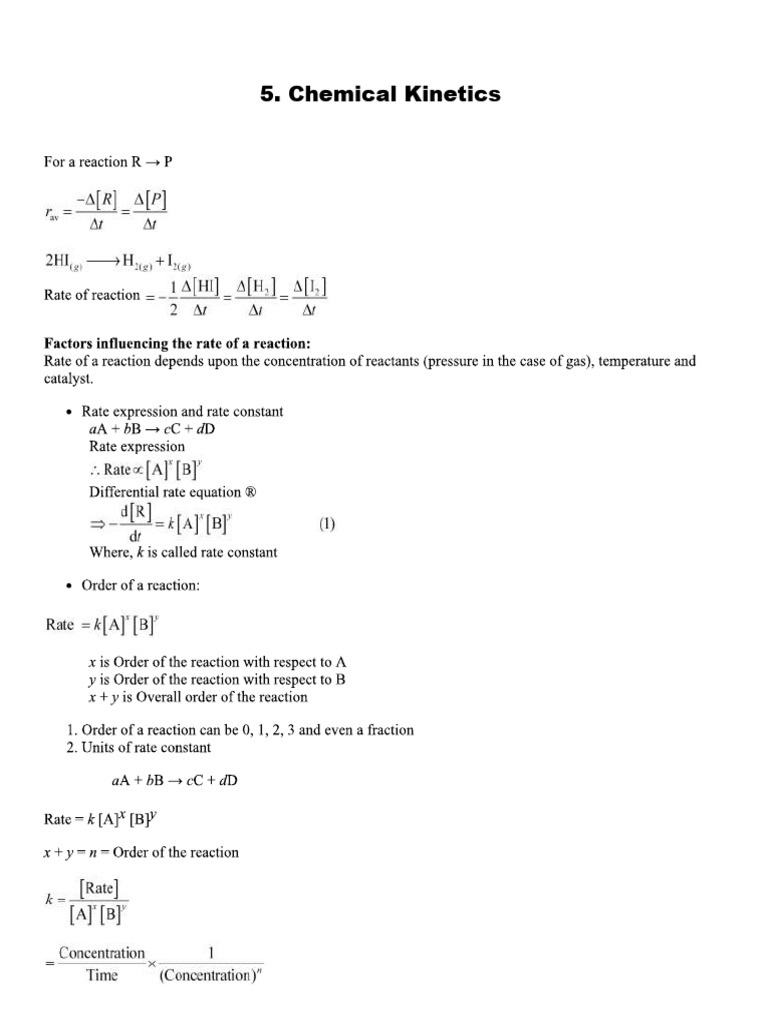 Chemical Kinetics | PDF