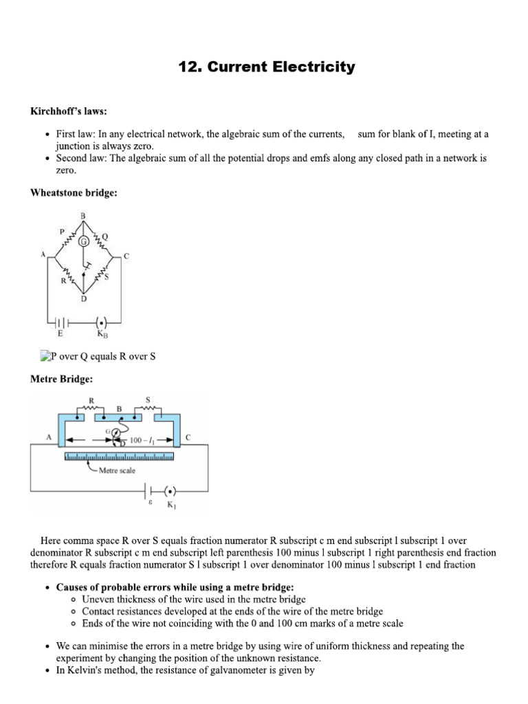 Current Electricity | PDF