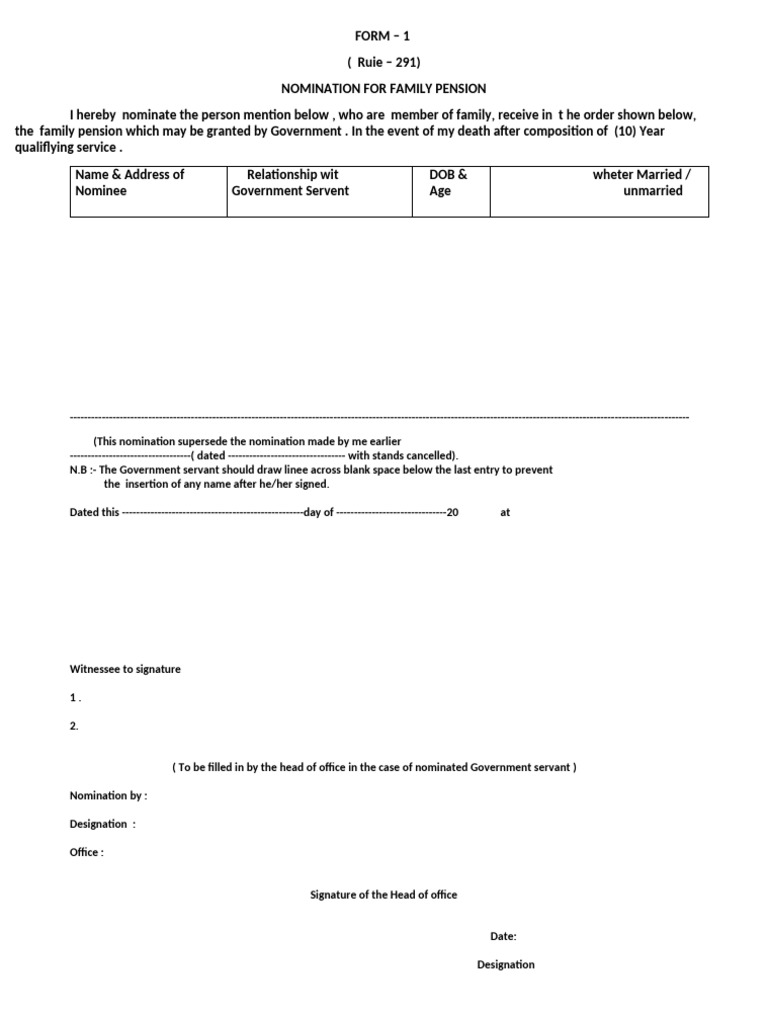 Change of Nomination Sr | PDF