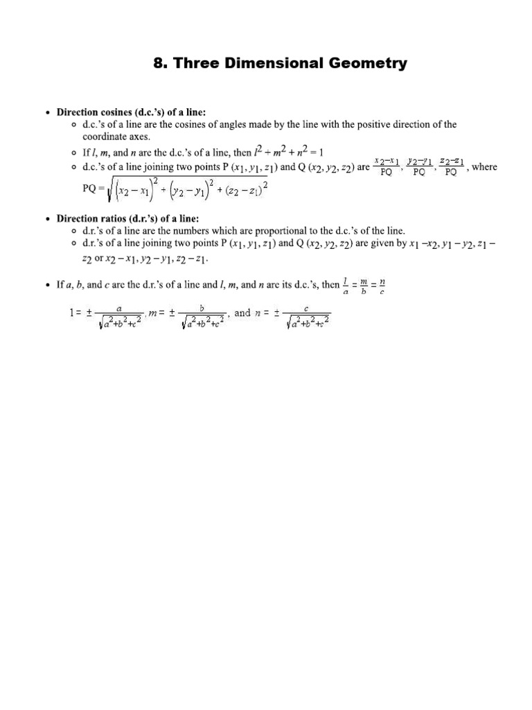 3D Geometry | PDF