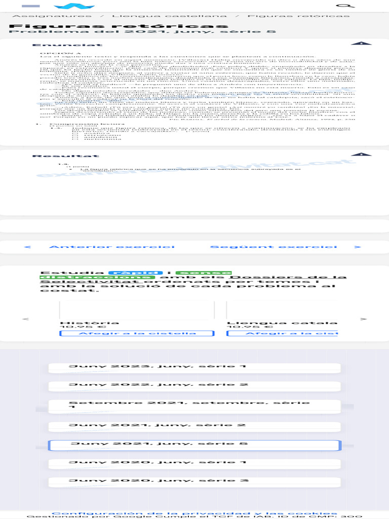 Figuras Retóricas Tots Els Problemes Que Han Sortit A La Selectivitat - Examenselectivitat | PDF