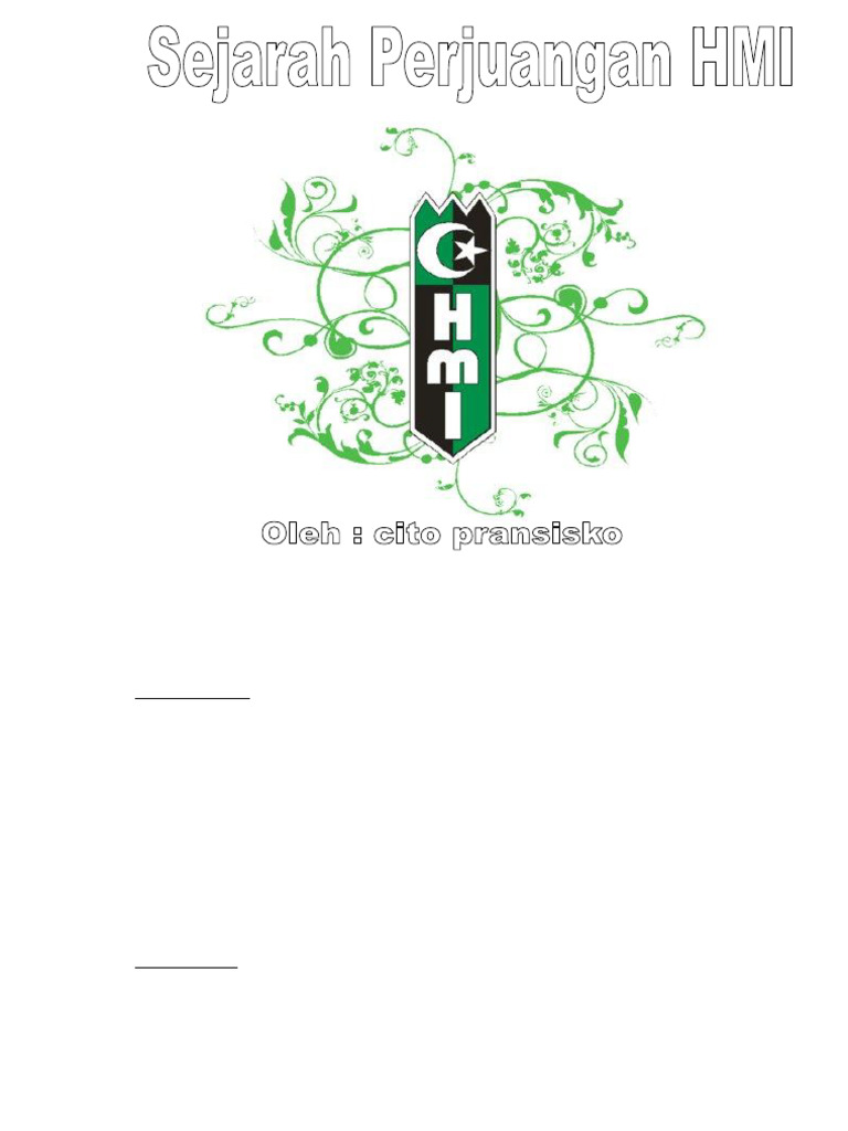 Sejarah Perjuangan HMI (Cito) - 1 | PDF
