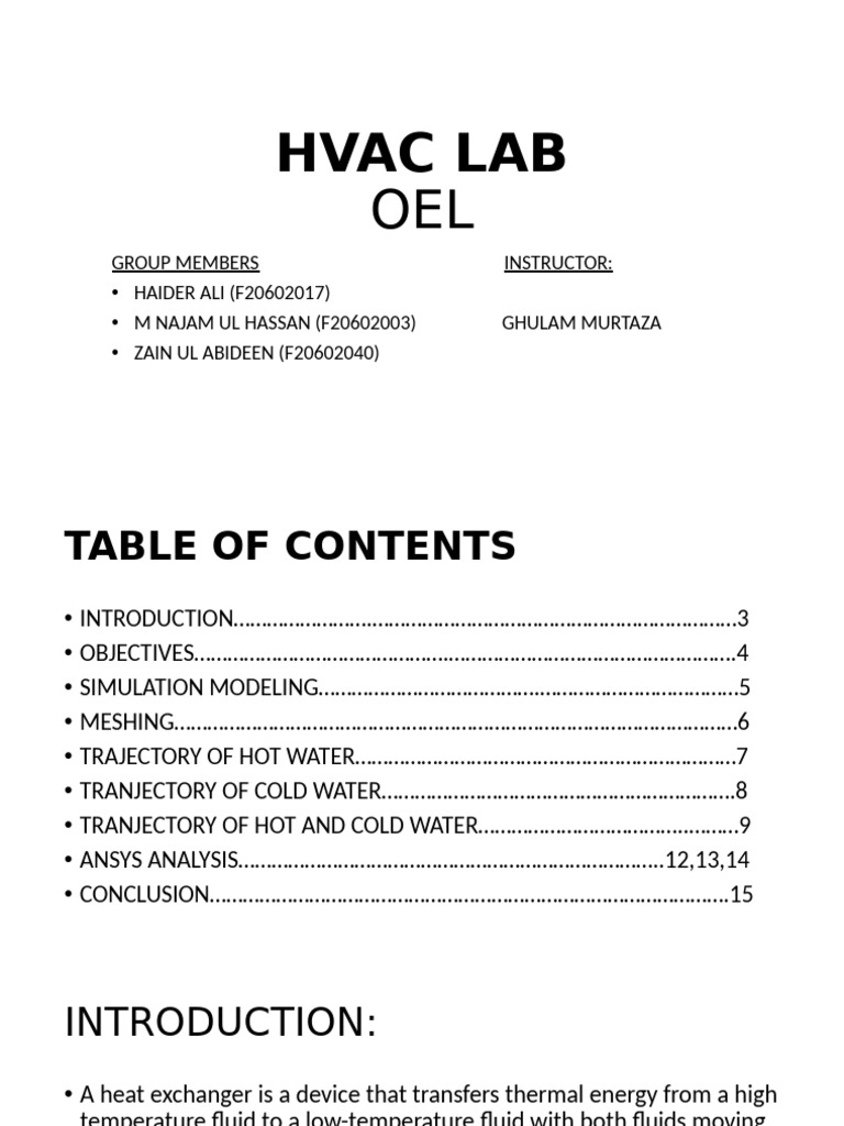 HAIDER ALI. HVAC OEL PPT. | PDF | Heat Transfer | Pipe (Fluid Conveyance)