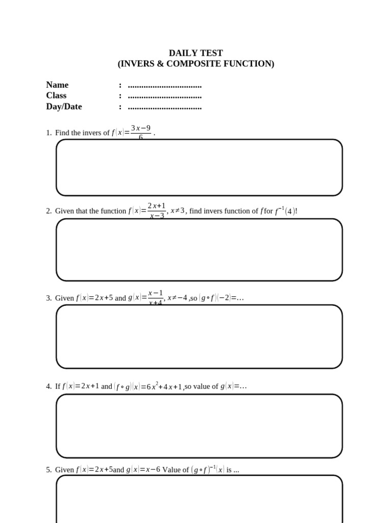 Math Functions Practice Test | PDF