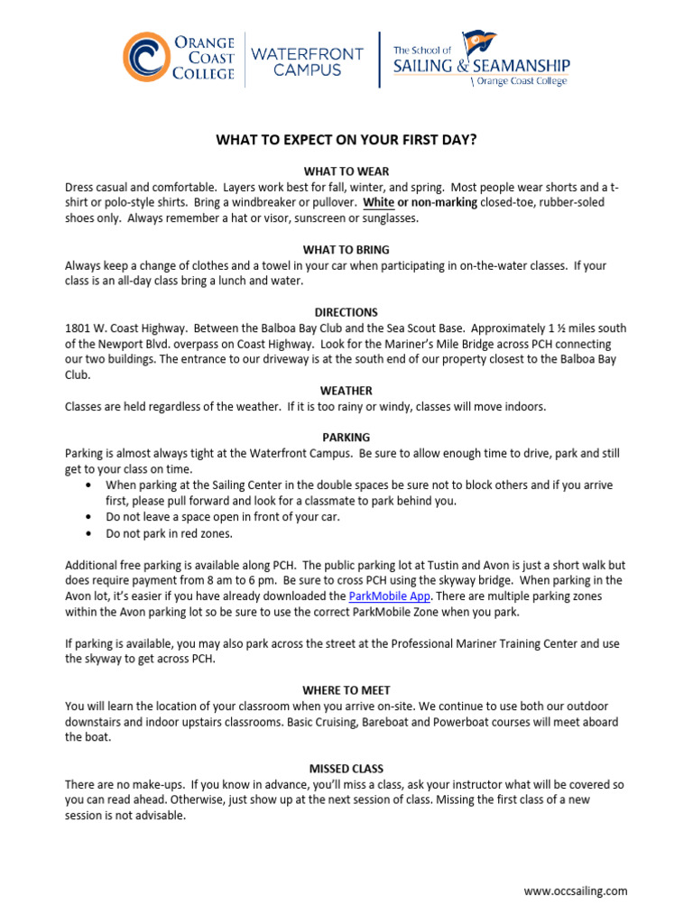 First_Day_Information-2023 | PDF | Water Transport