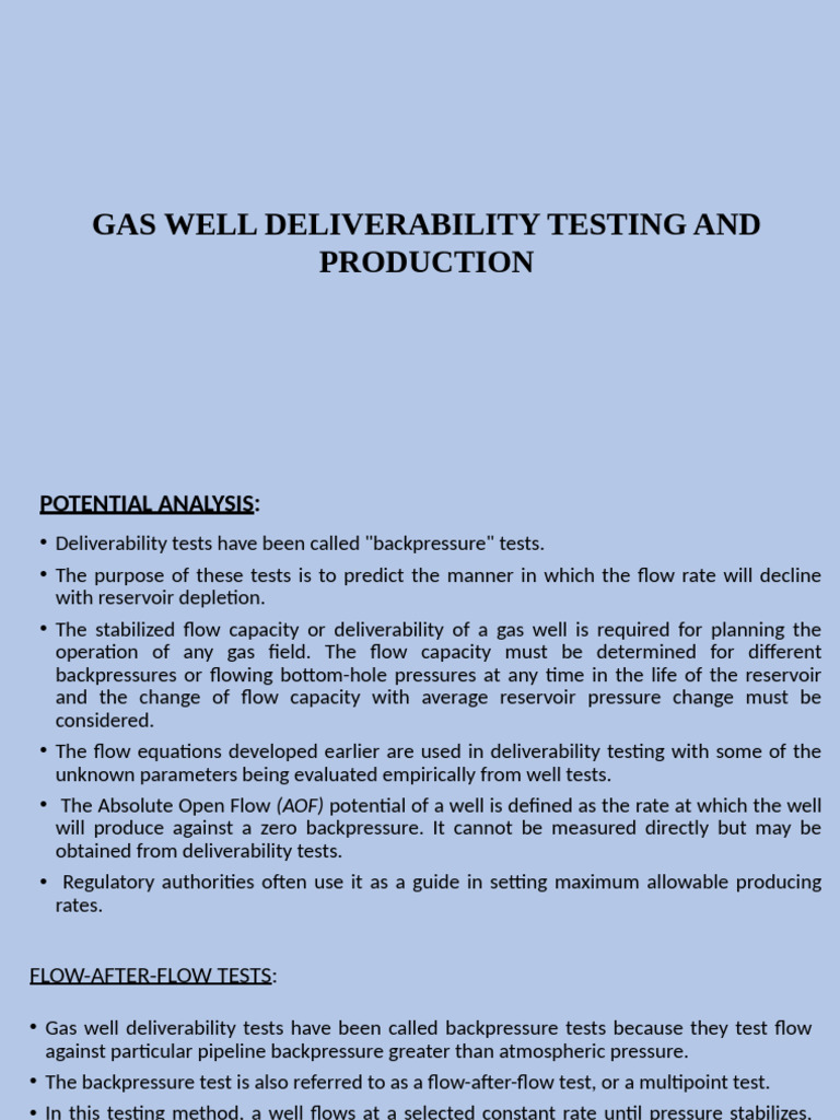 Gas Well Deliverability Testing Guide | PDF | Line (Geometry) | Pressure
