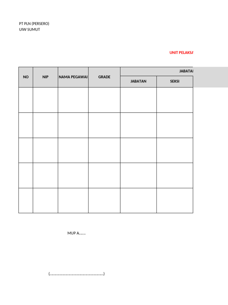 Form Mutasi Reorganisasi 2021 | PDF