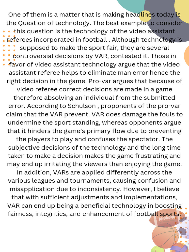 The Impact of VAR on Football Fairness | PDF