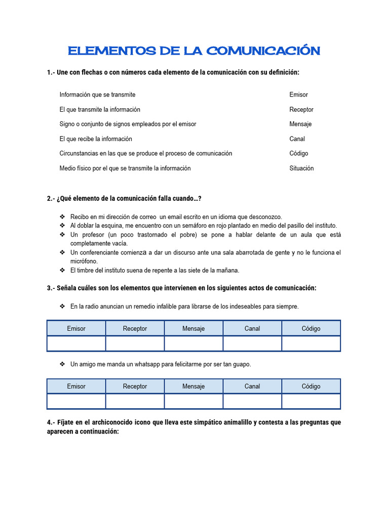 Elementos de La Comunicación | PDF | Comunicación