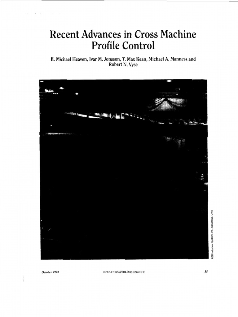 Recent Advances in Cross Machine Profile Control | PDF | Matrix ...