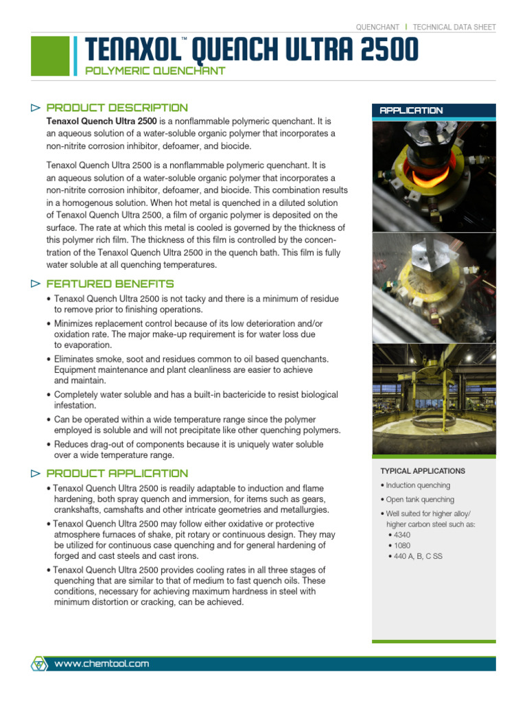 Tenaxol Quench Ultra 2500 TDS | PDF | Steel | Polymers