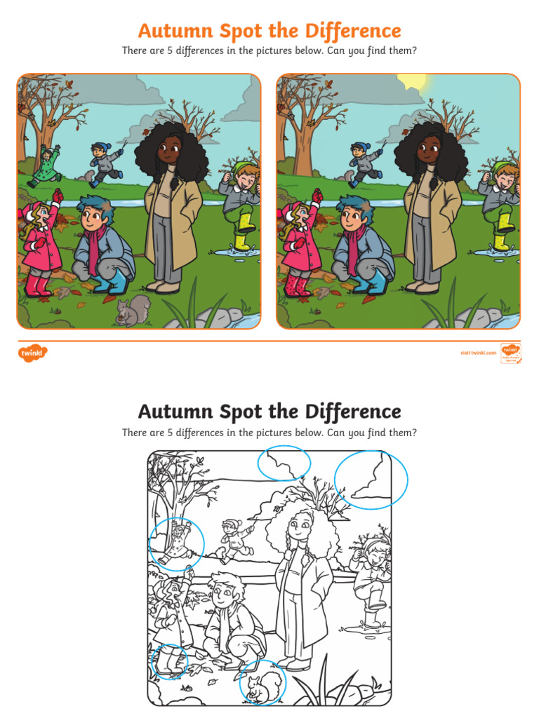 T T 17122 Autumn Spot The Difference Activity - Ver - 4 | PDF
