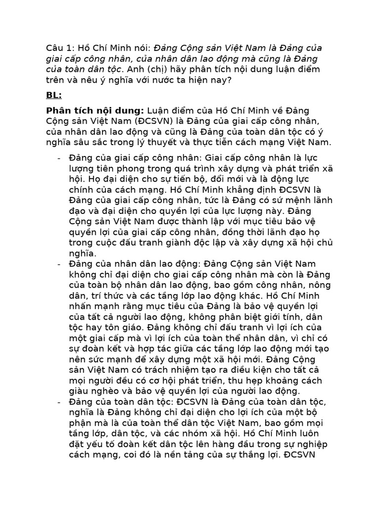 TTHCM đề cương | PDF