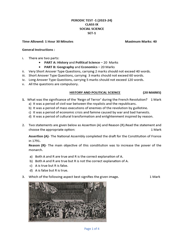 Class 9 - QP - SSC - PT1 - Set 1 - 2023 24 PDF | PDF | Pervez Musharraf ...
