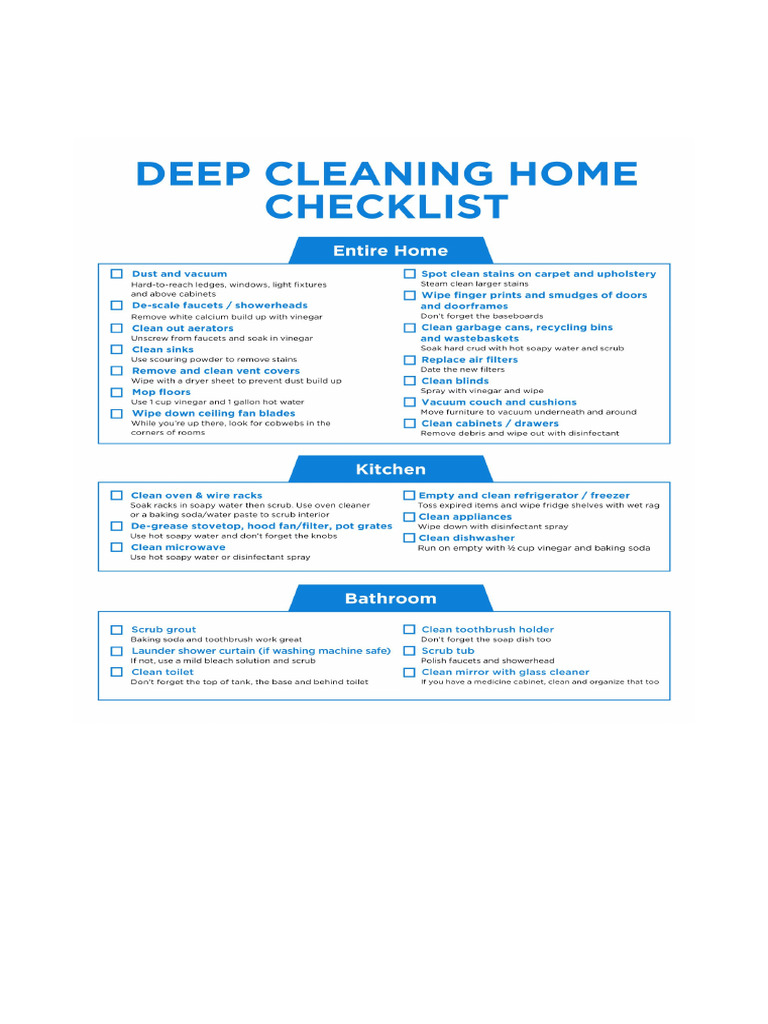 Printable Deep Cleaning Checklist Templaten - 6099.jpg | PDF