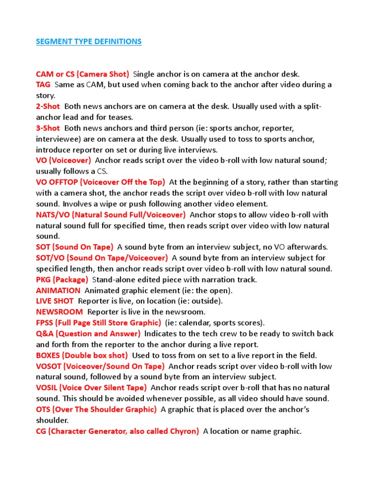News Segment Types Explained | PDF