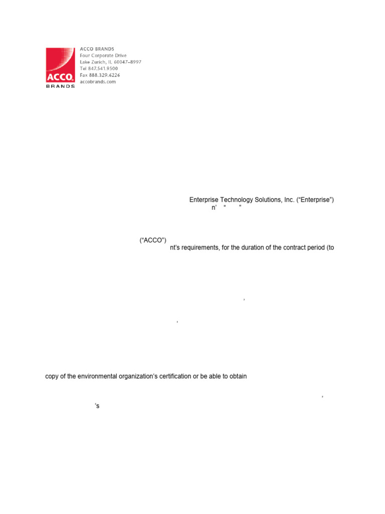 ACCO Brands - 75 GSA Letter of Supply for Enterprise Technology | PDF