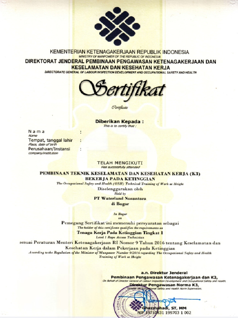 Sertifikat Mentahan | PDF