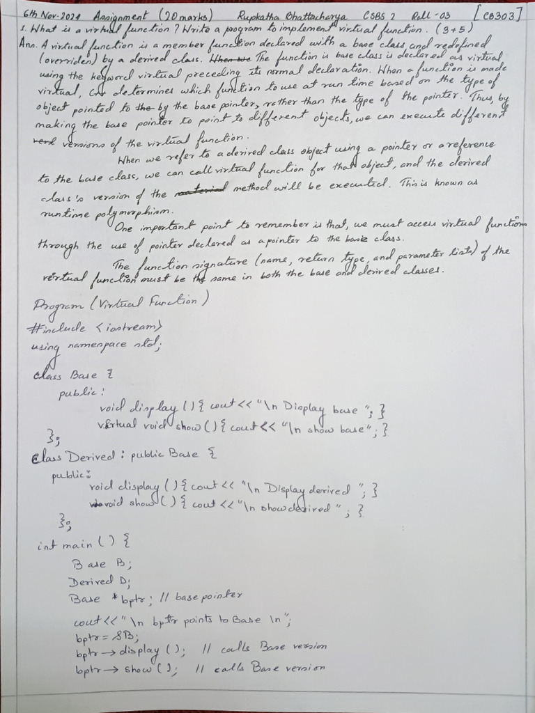 Rupkatha Bhattacharya, Roll No - 03, CB303, Assignment | PDF