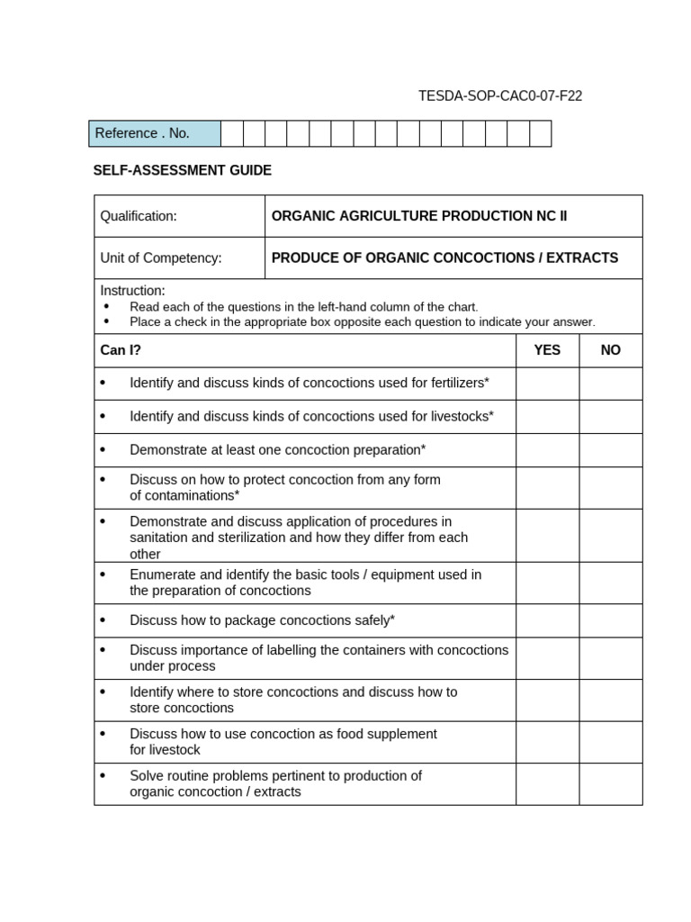 SELF ASSESSMENT GUIDE | PDF