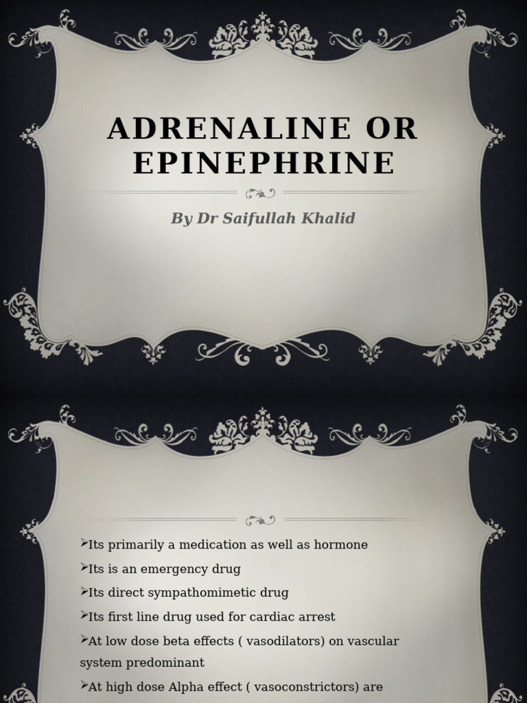 Adrenaline (Epinephrine) Overview and Uses | PDF | Medical Specialties ...