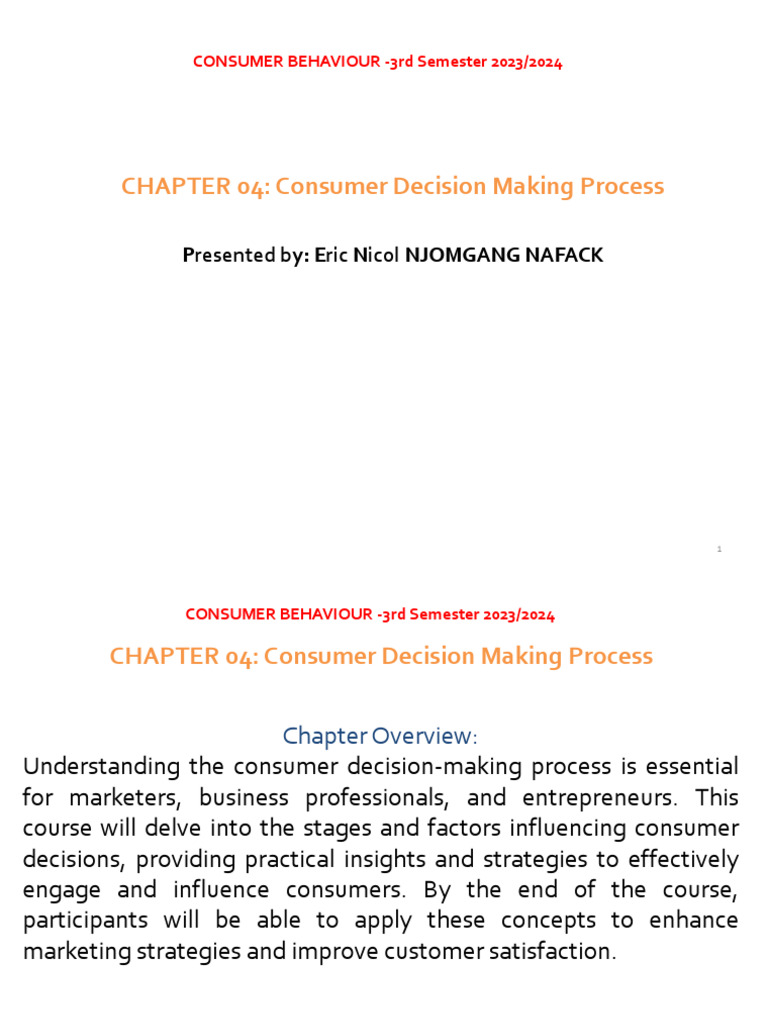 Consumer Decision Making Process | PDF | Consumer Behaviour | Behavior