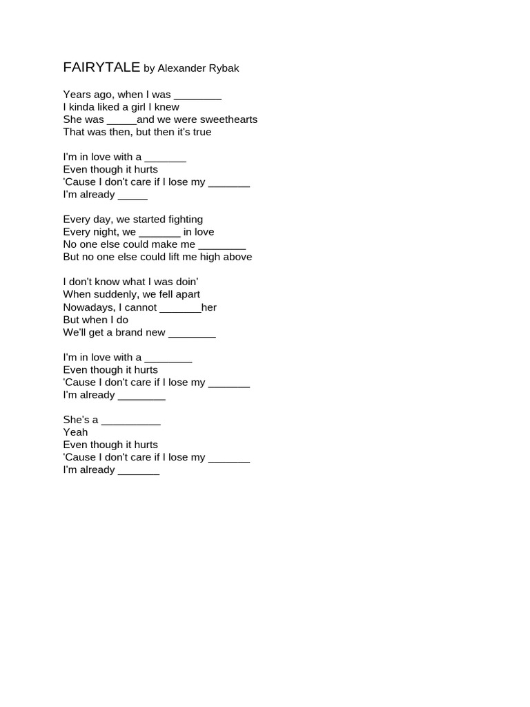 Fairytale Text Worksheet | PDF