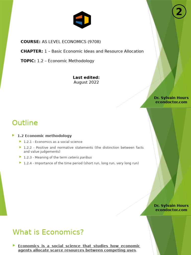 Economic Methodology in AS Level Economics | PDF | Economics ...