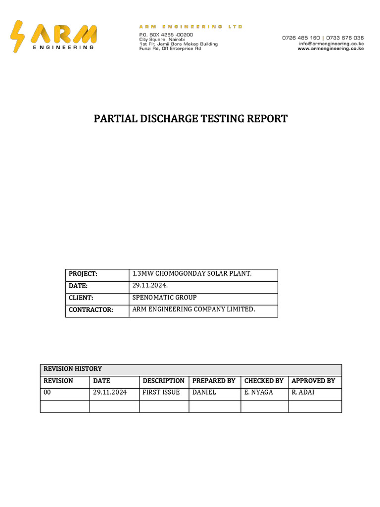 Transformer Partial Discharge Report | PDF | Electrical Engineering ...
